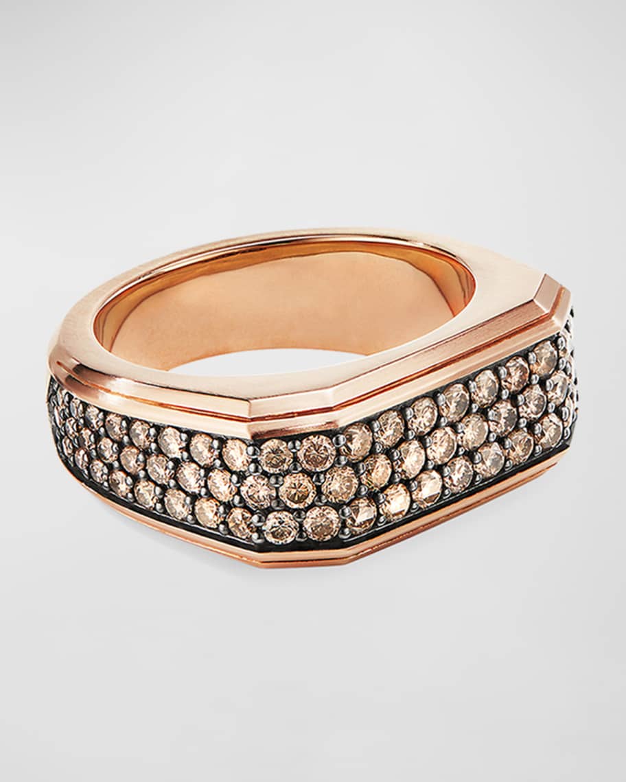 David Yurman Men's Pave Wide Roman Signet Ring | Neiman Marcus