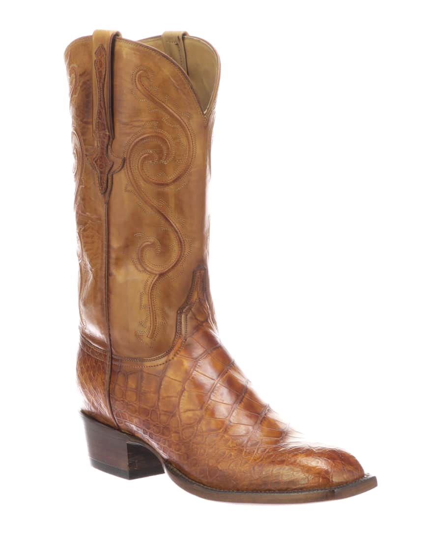 Lucchese Men's Colton Gator Leather Cowboy Boots (Made to Order ...