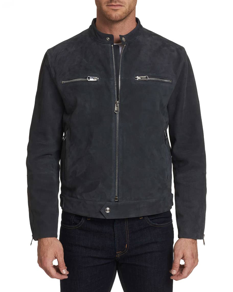 Robert Graham Men's Marnetas Suede Zip-Front Jacket | Neiman Marcus