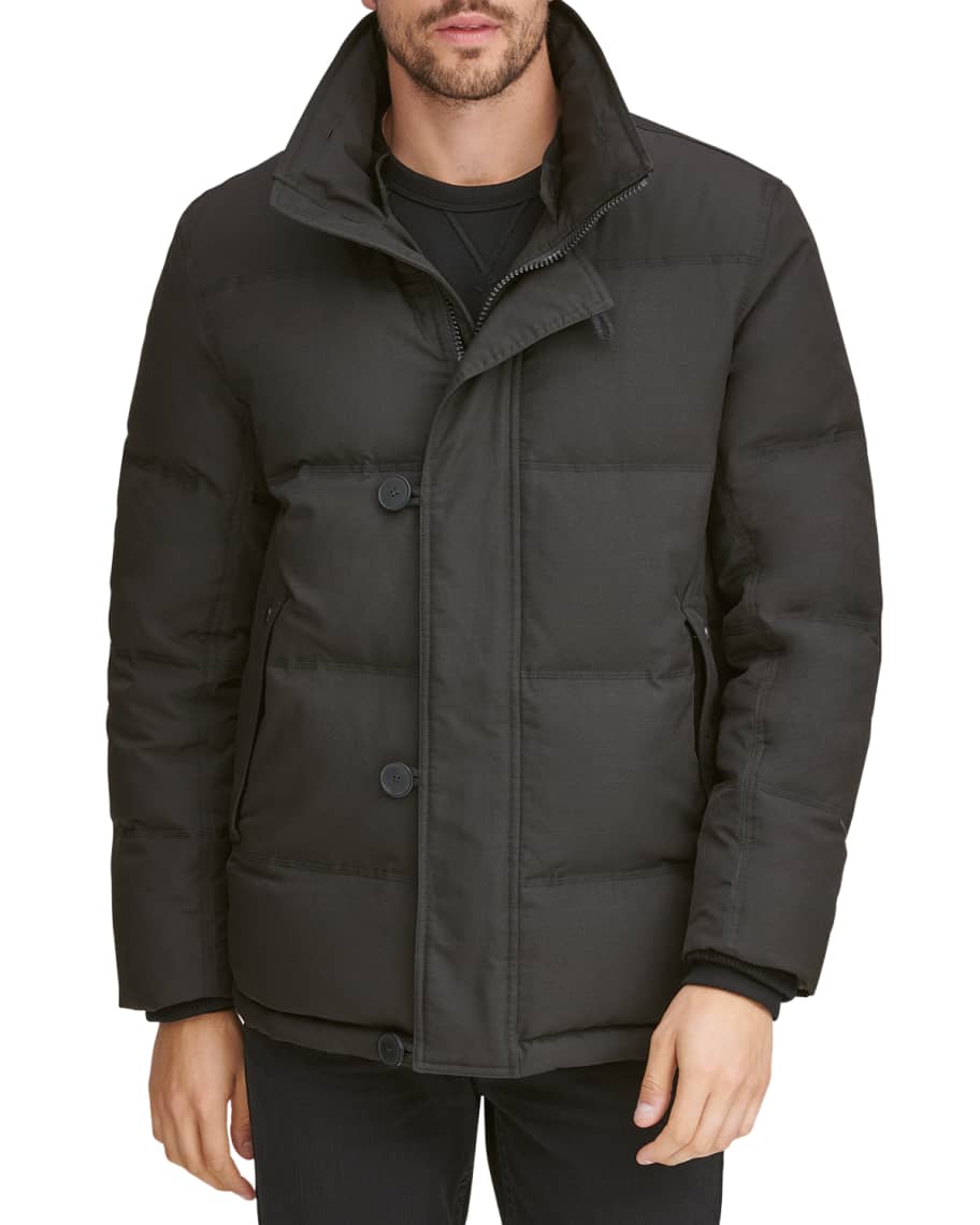 Andrew Marc Men's Bryant Mid-Length Jacket w/ Removable Fur Trim ...