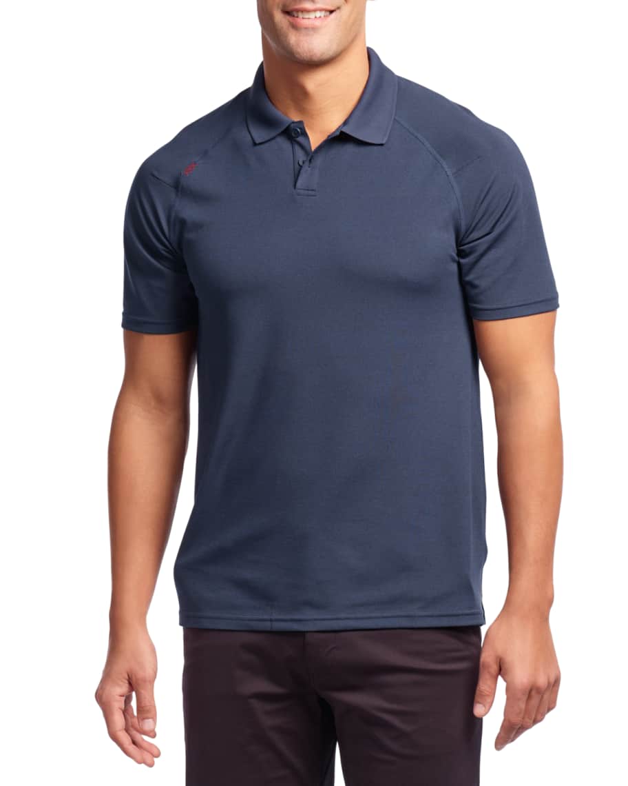 Rhone Men's Delta Pique Polo Shirt, Navy | Neiman Marcus
