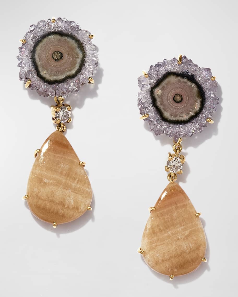 Jan Leslie 18k Bespoke One-of-a-Kind Luxury 2-Tier Earring with Jasper ...