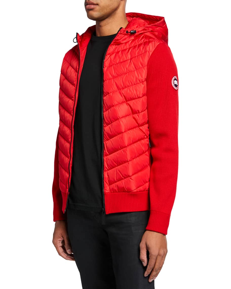 Canada Goose Men's Hybridge Knit-Sleeve Puffer Jacket | Neiman Marcus