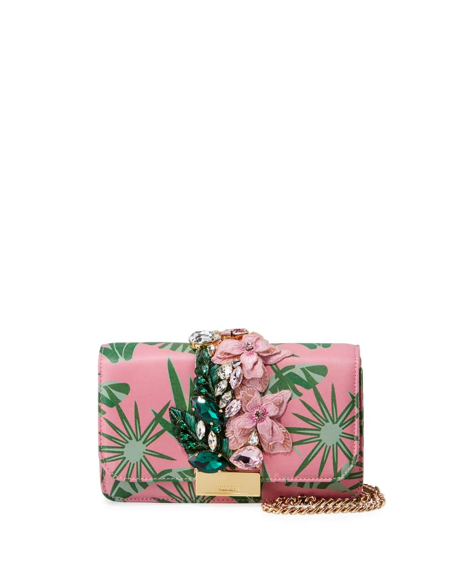 Gedebe Cliky Mini Jeweled Leather Clutch Bag | Neiman Marcus