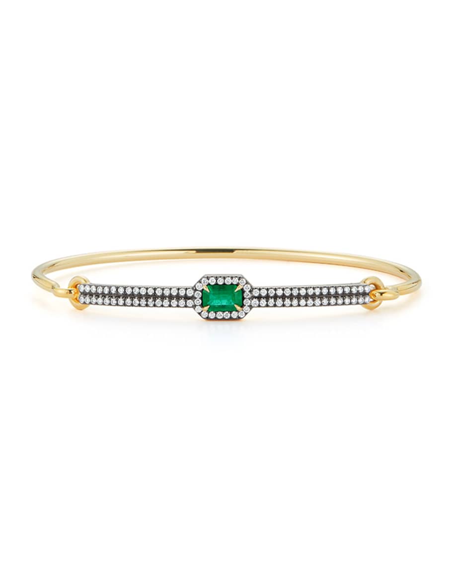 Jemma Wynne 18k Prive Emerald Diamond Pave Bangle | Neiman Marcus