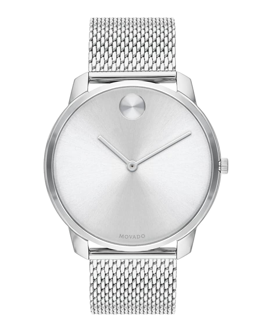 Movado Bold Men's Bold Thin Mesh-Bracelet Watch, Silver | Neiman Marcus