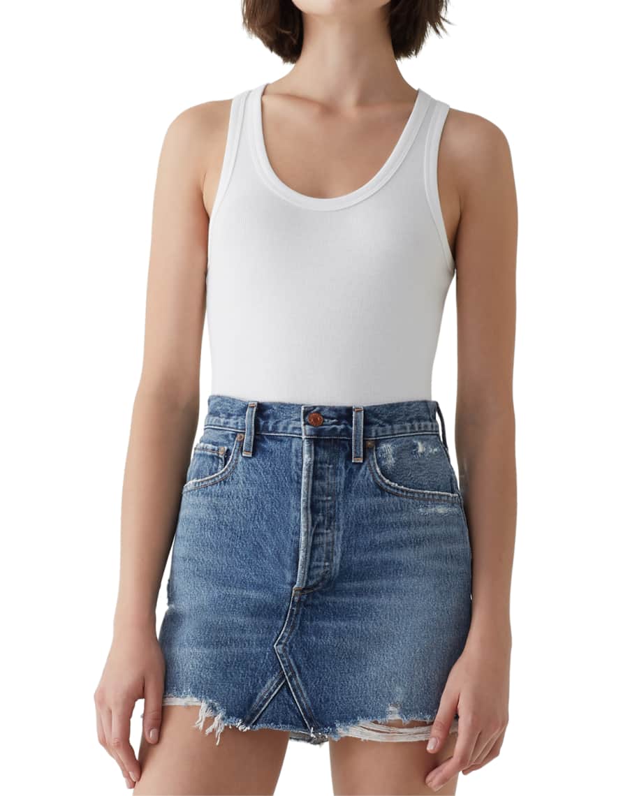 AGOLDE Ribbed Tank Bodysuit | Neiman Marcus