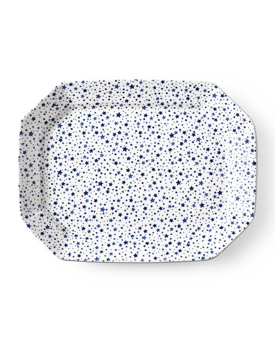 Ralph Lauren Home Midnight Sky Large Rectangular Platter, White/Blue ...