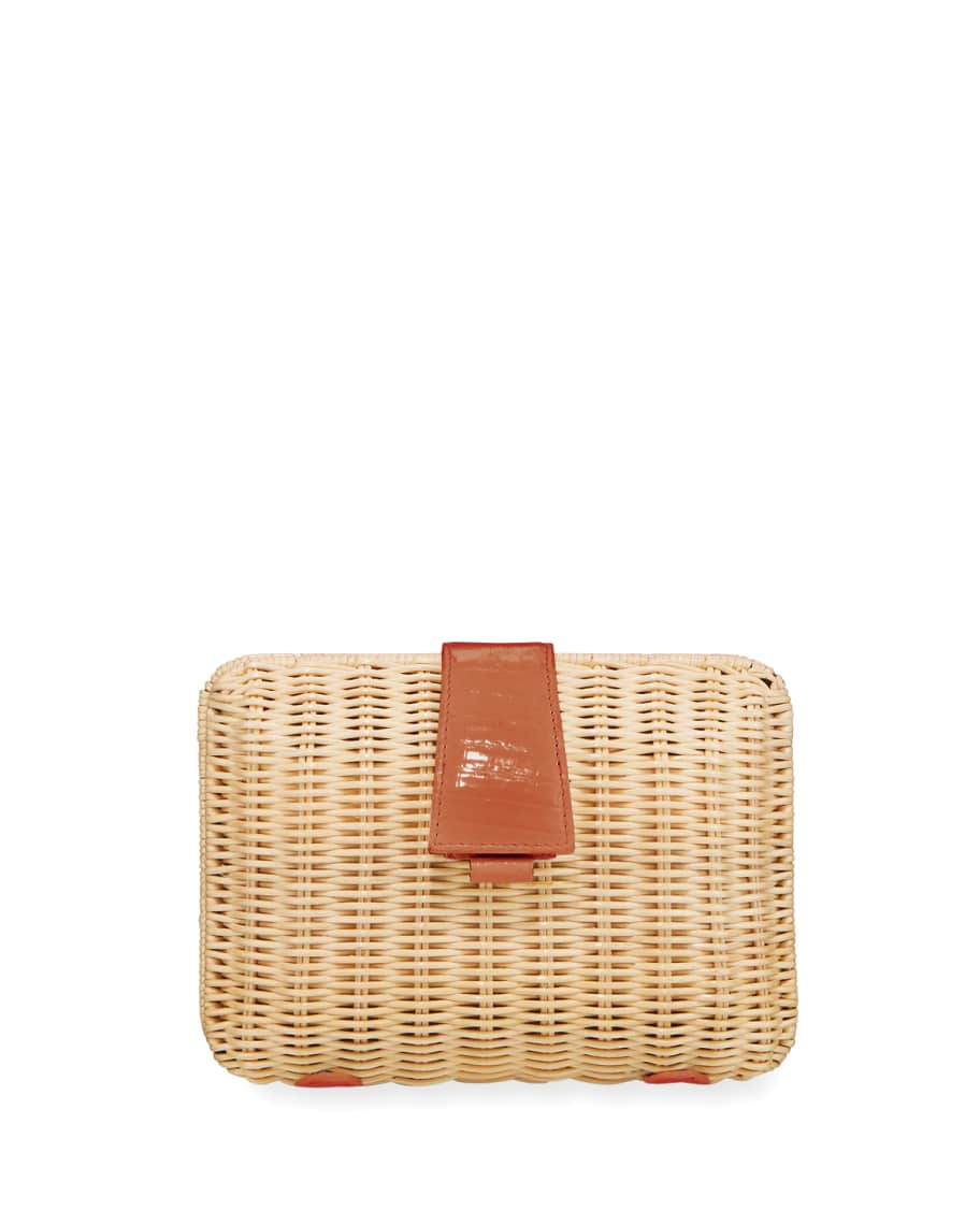 Nancy Gonzalez Wicker & Crocodile Small Clutch Bag | Neiman Marcus
