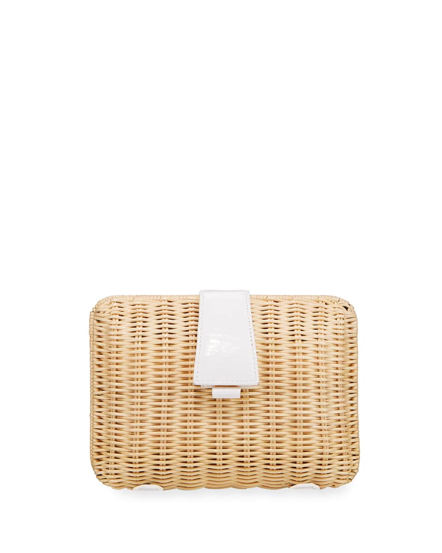 Nancy Gonzalez Wicker & Crocodile Small Clutch Bag | Neiman Marcus