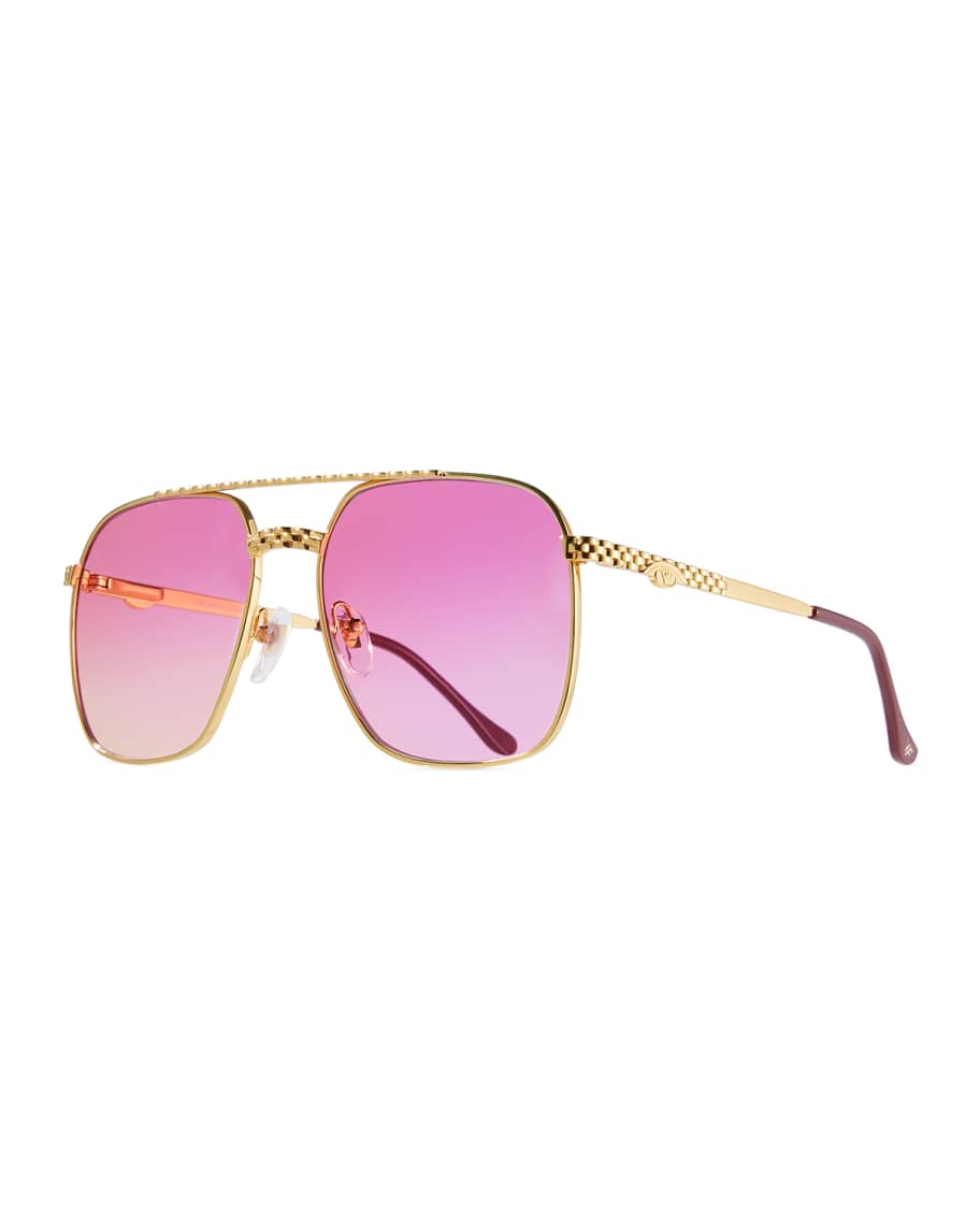 Vintage Frames Company Mens Masterpiece Xl Gold Plated Sunglasses Neiman Marcus