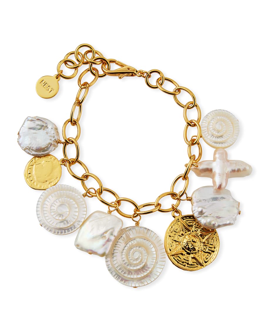 NEST Jewelry Coin Shell Charm Anklet | Neiman Marcus