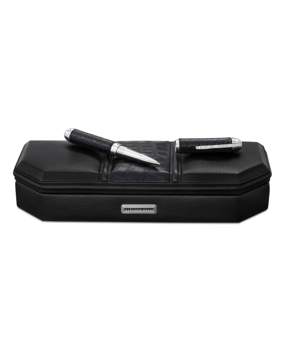 Stefano Ricci Leather %26 Crocodile Desktop Pen Case | Neiman Marcus