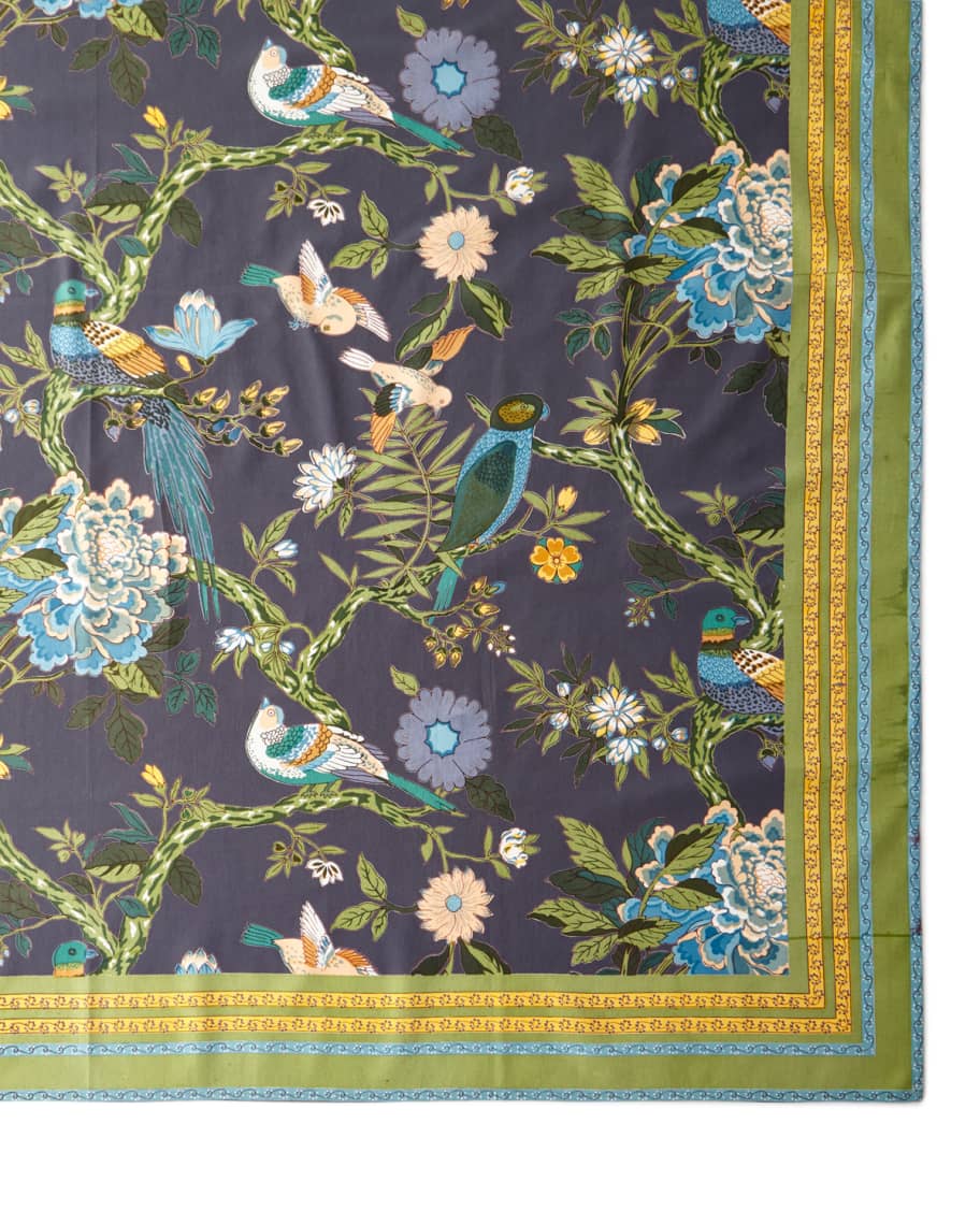 Handprint Bird Graphite Tablecloth, 60"Sq. | Neiman Marcus