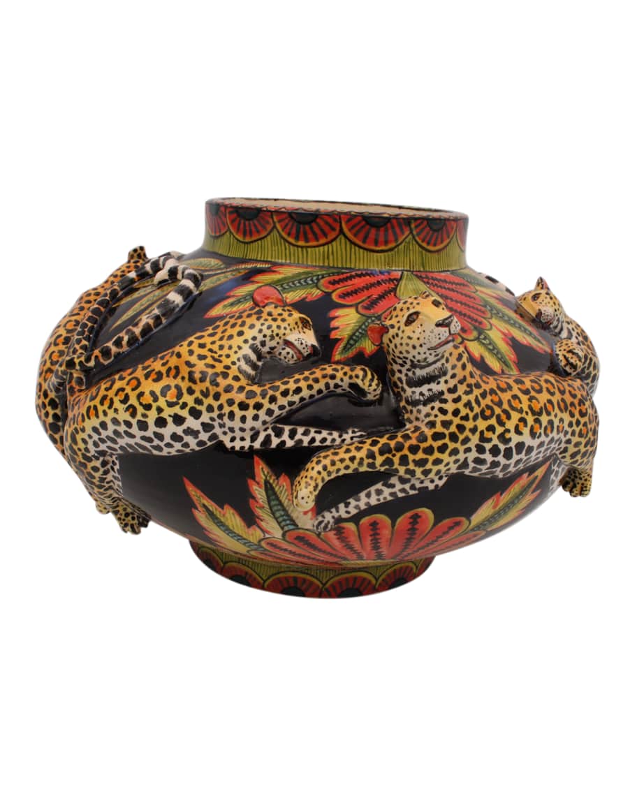 Ardmore Ceramic Art Leopard Pot Vase | Neiman Marcus