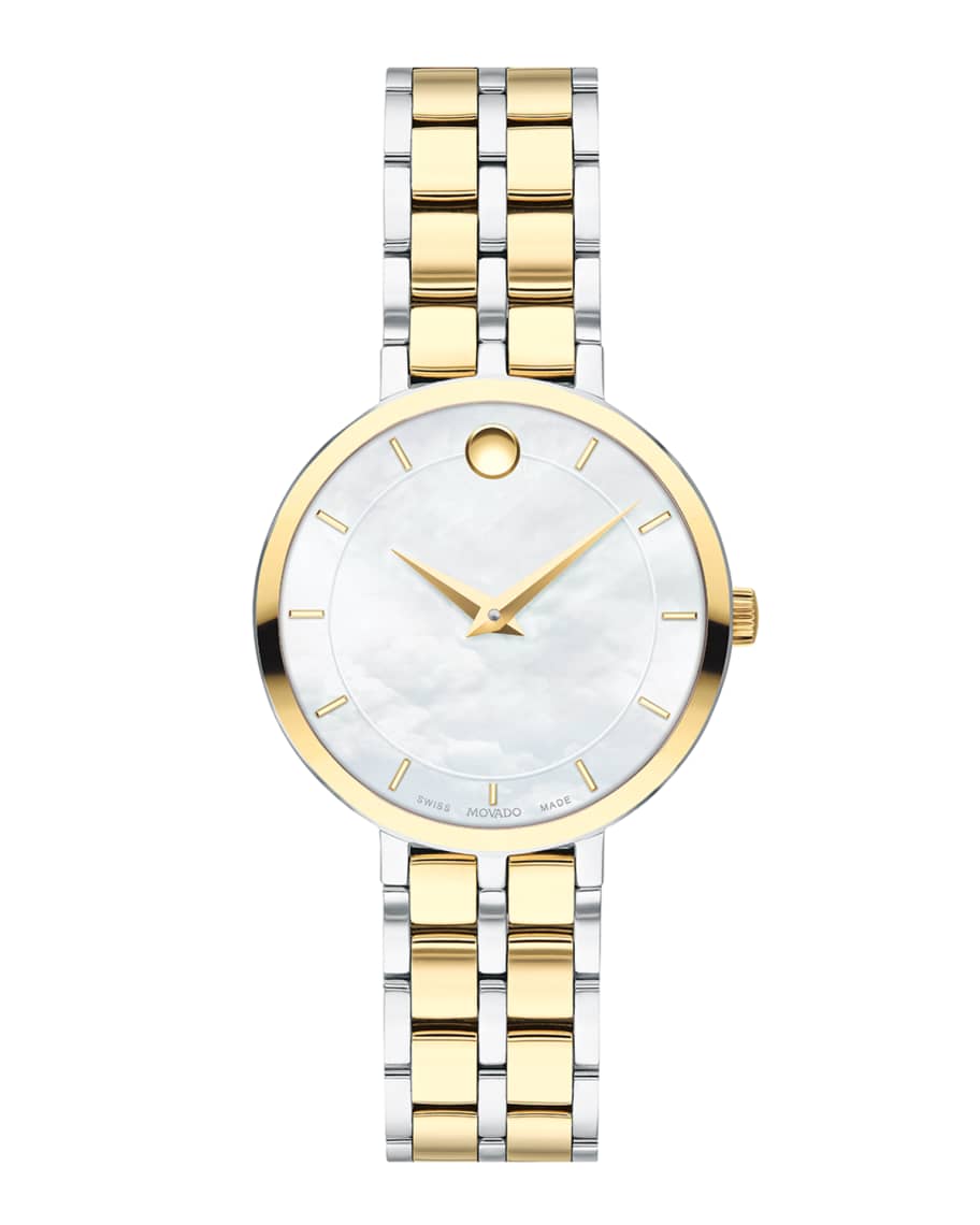 Movado Kora Mother-of-Pearl Bracelet Watch, Two-Tone | Neiman Marcus