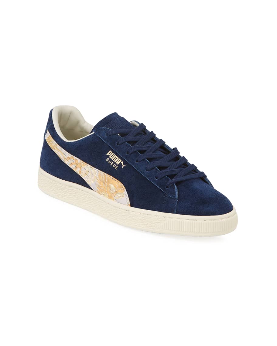 Puma Men's MIJ Suede Low-Top Sneakers with Kimono Formstrip | Neiman Marcus