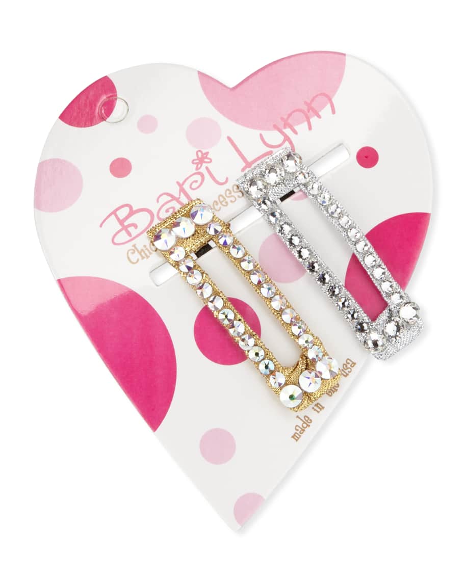 Bari Lynn Silver & Gold Crystal Hair Clip Set | Neiman Marcus