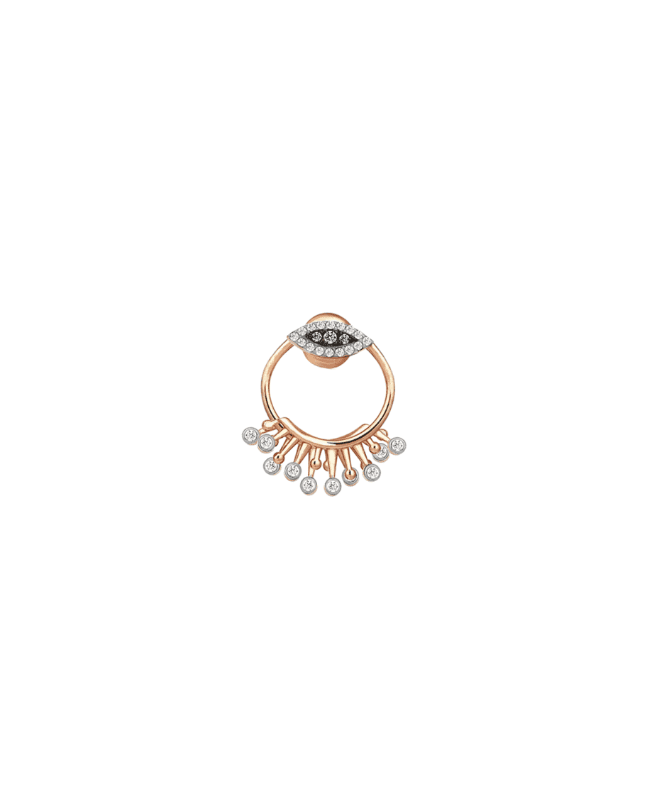 Kismet by Milka 14k Rose Gold Eye Eternal Vision Round Earring Jacket ...