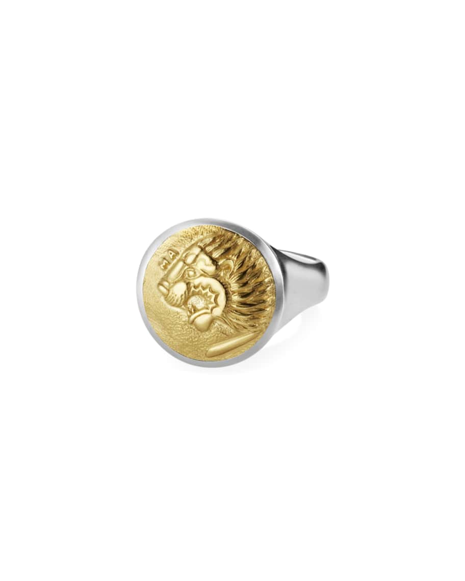 David Yurman Men's Petrus Lion Coin Signet Ring | Neiman Marcus