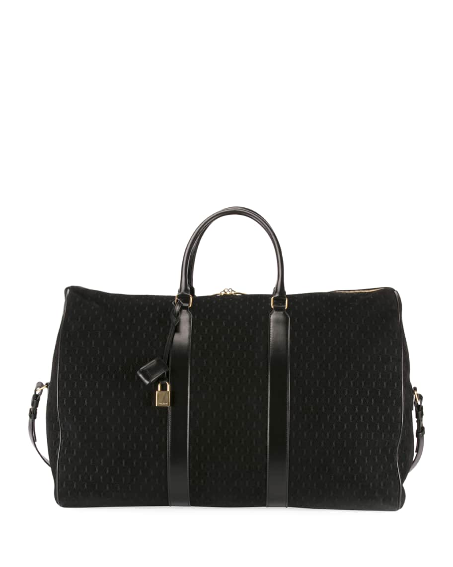 Saint Laurent Men's Large YSL Velvet/Leather Weekender Duffel Bag ...