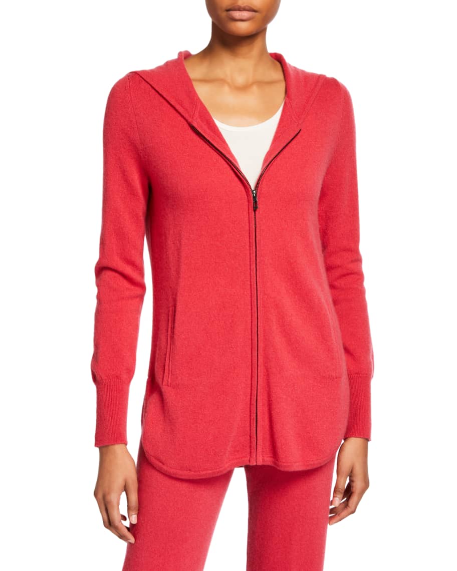 Neiman Marcus Cashmere Collection Cashmere Zip-Front Hoodie | Neiman Marcus