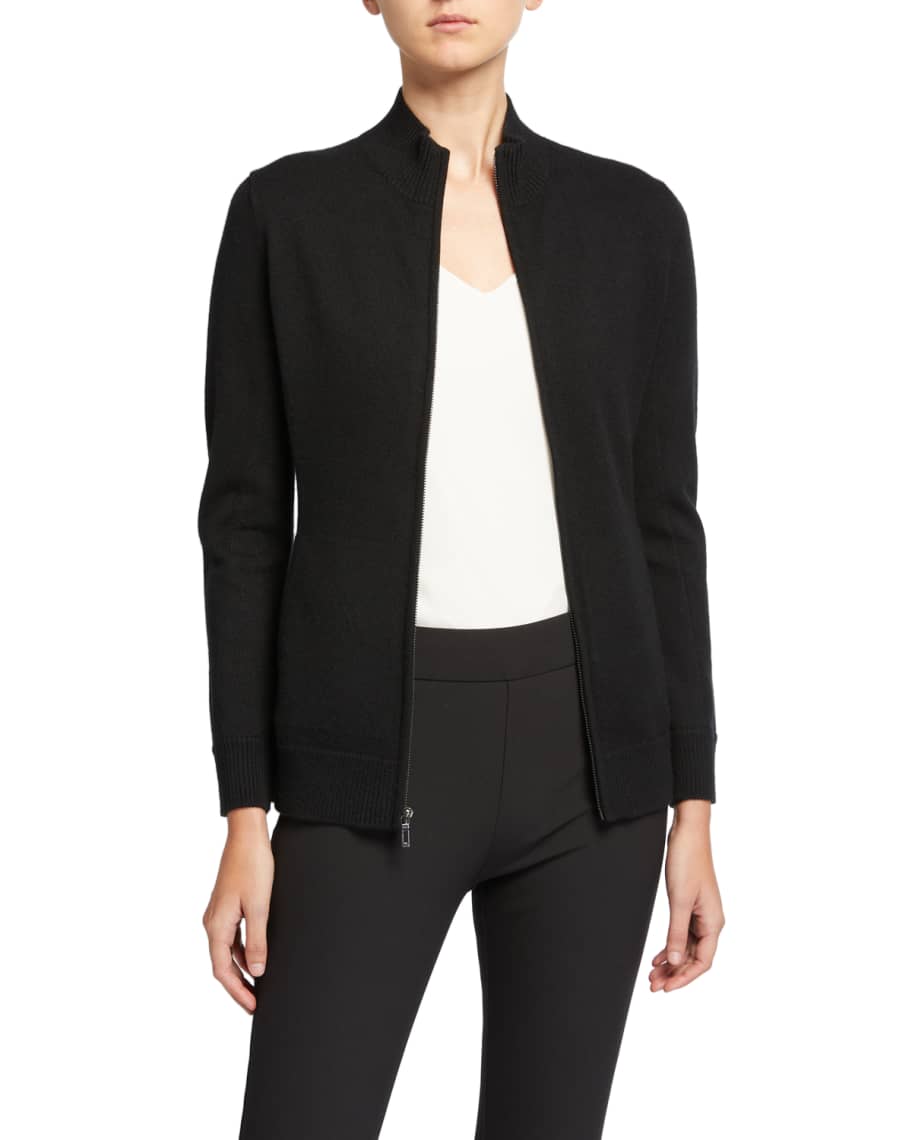 Neiman Marcus Cashmere Collection Cashmere Zip-Front Sweater | Neiman ...