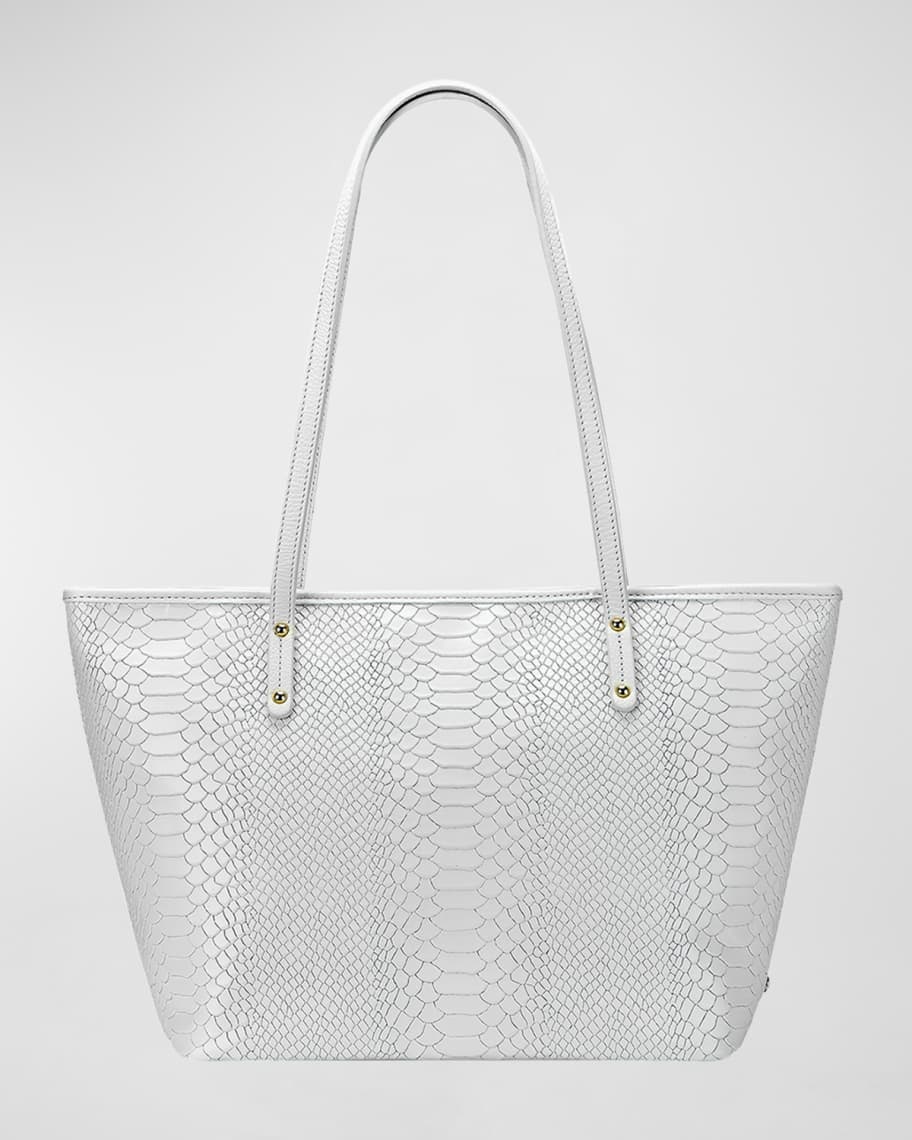 Gigi New York Teddy Python-Print Tote Bag | Neiman Marcus
