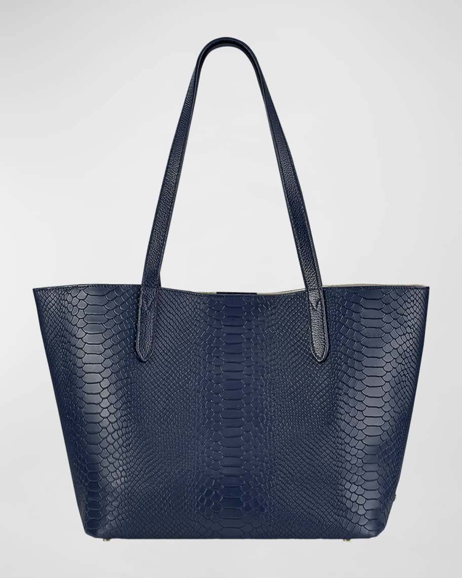 Gigi New York Teddy Python-Print Tote Bag | Neiman Marcus