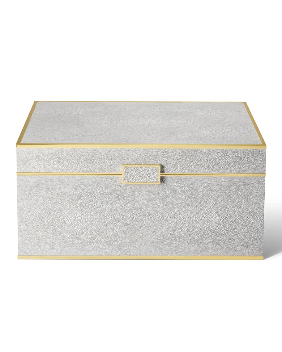 AERIN Luxe Faux Shagreen Jewelry Box | Neiman Marcus