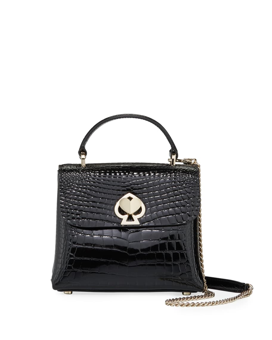 kate spade new york romy croc-embossed mini top-handle bag | Neiman Marcus