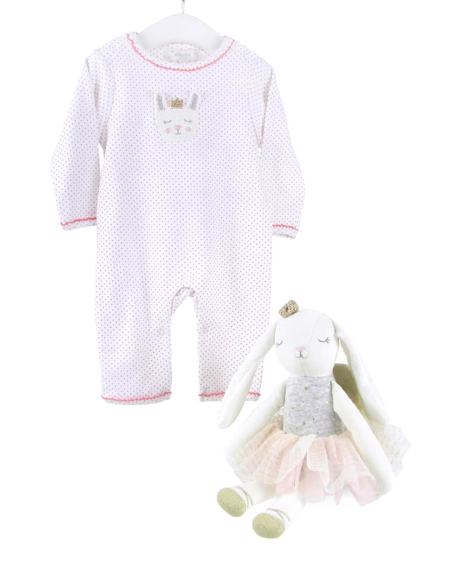 Albetta Bella Bunny Romper and Doll Set, Size 0-12 Months | Neiman Marcus