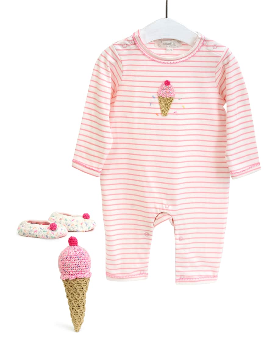 Albetta Romper & Rattle Set, Size 0-12 Months | Neiman Marcus