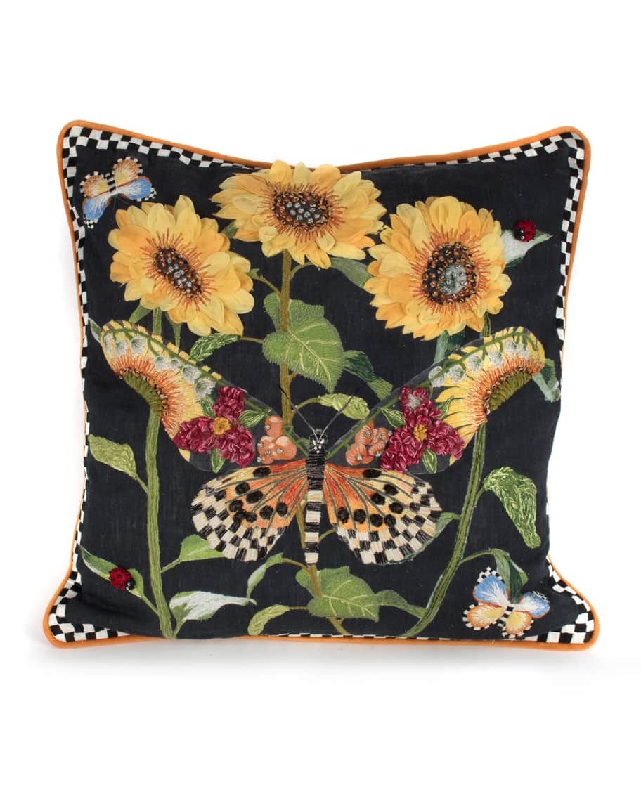 MacKenzie-Childs Monarch Butterfly Square Pillow | Neiman Marcus