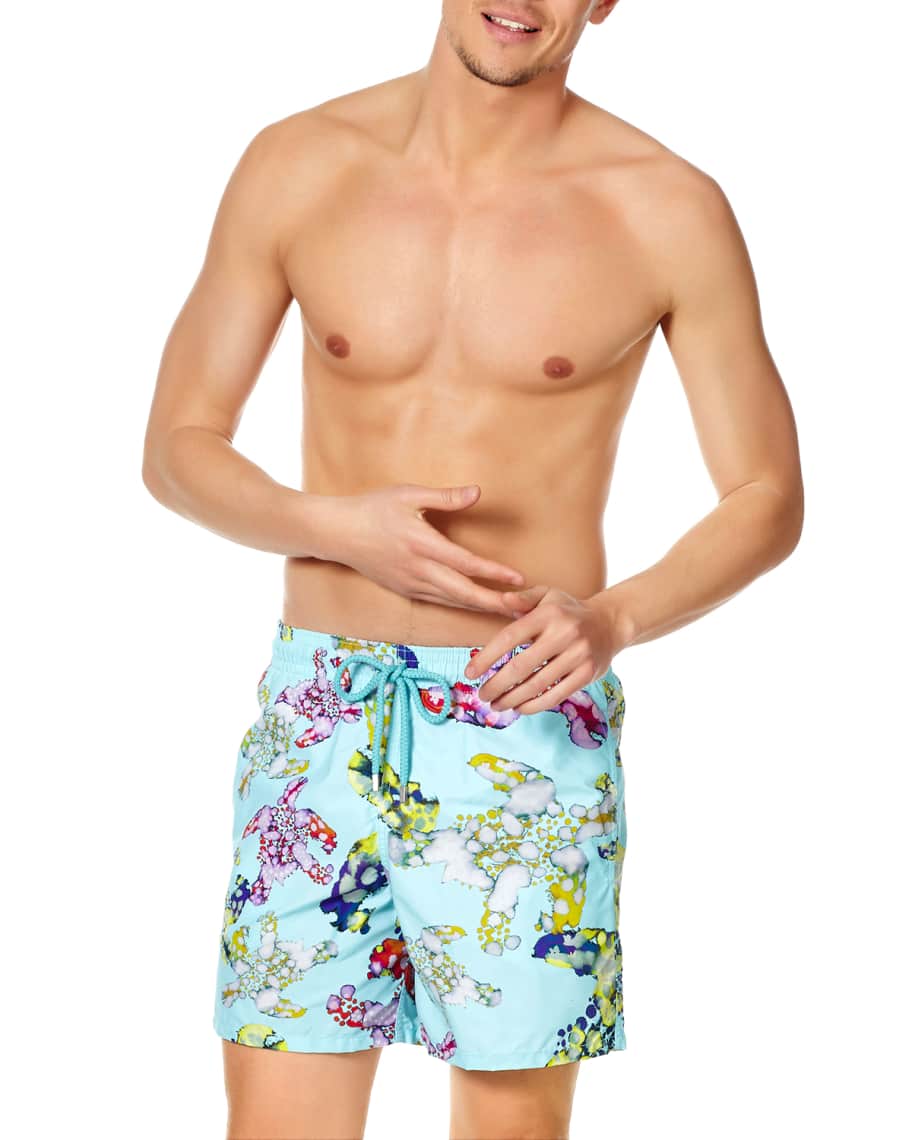 Vilebrequin Mens Moorea Watercolor Turtle Swim Trunks Neiman Marcus