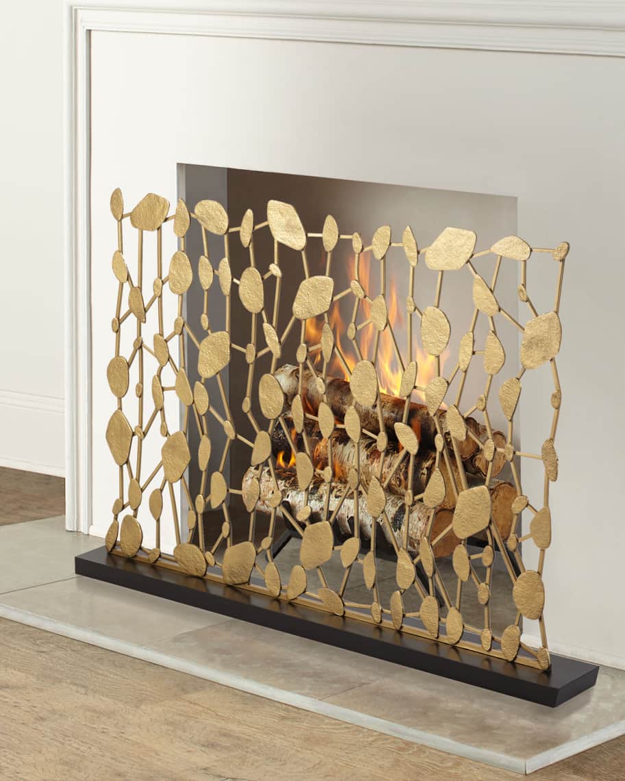 brutalist fireplace screen