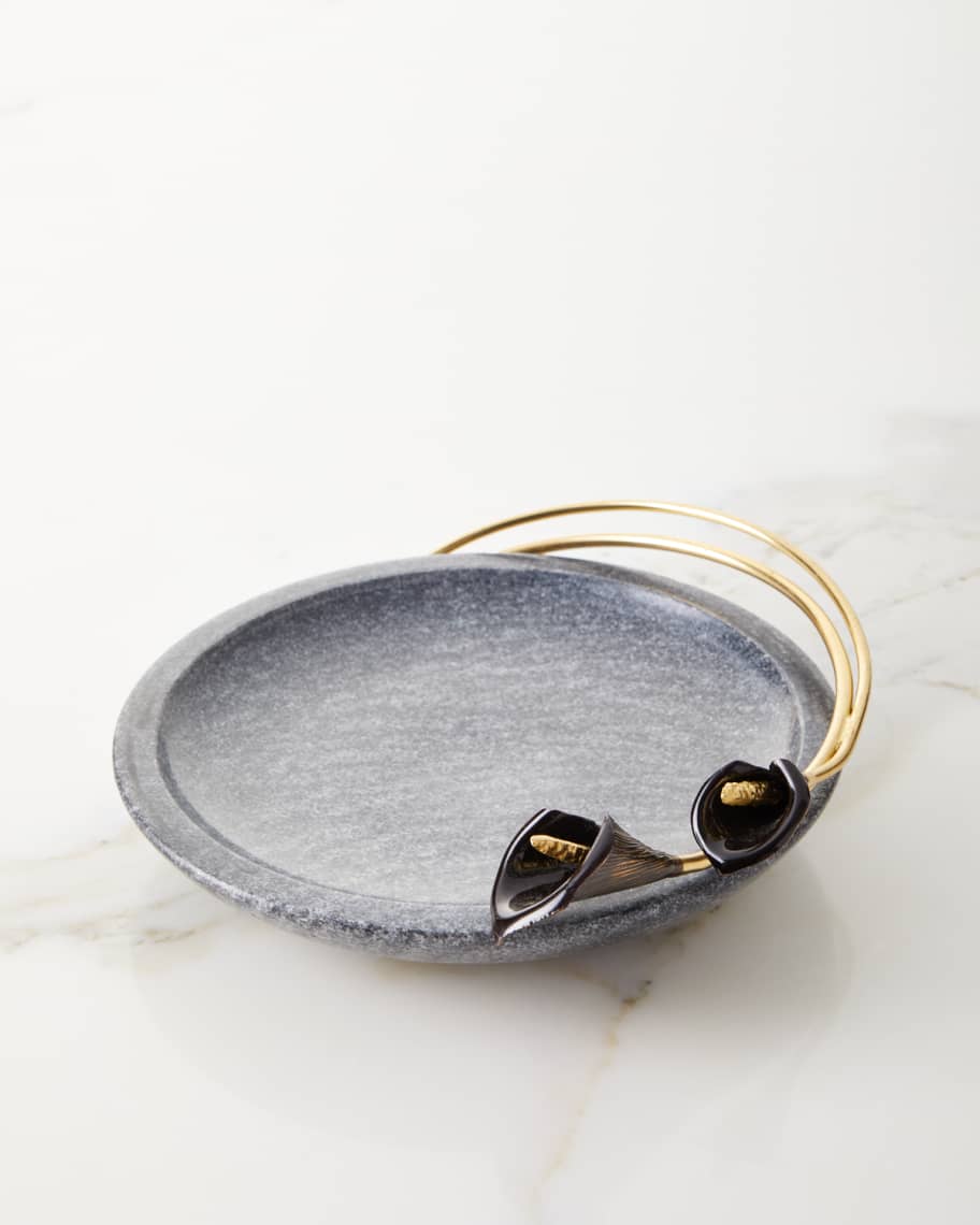 Michael Aram Calla Lily Midnight Marble Dish | Neiman Marcus