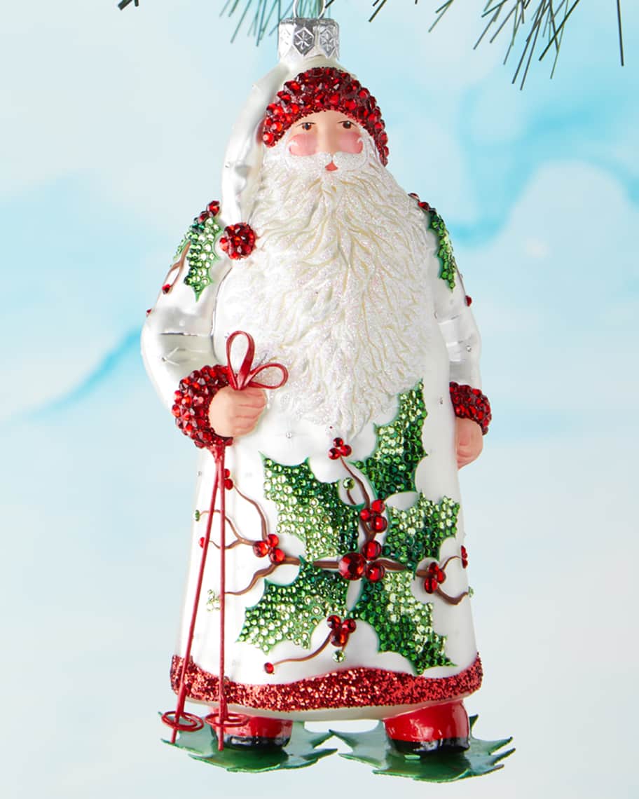 Patricia Breen Santa with Ski Poles Ornament | Neiman Marcus