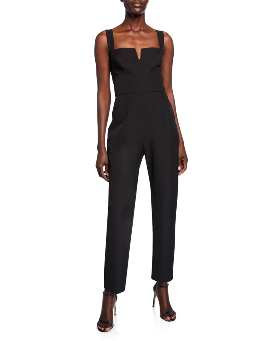 WAYF The Dita Sleeveless Notched Bodice Jumpsuit | Neiman Marcus