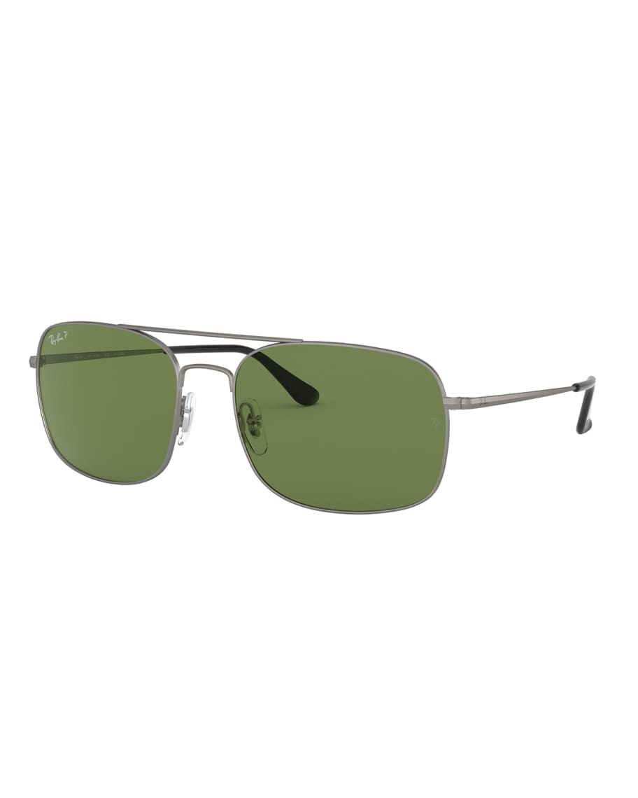 Ray-Ban Men's 60mm Square Metal Brow-Bar Polarized Sunglasses | Neiman ...