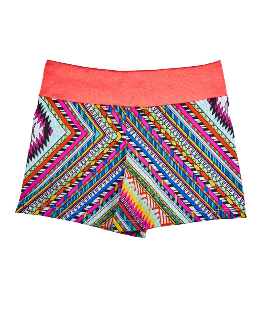 Girl Power Sport Zigzag Print Athletic Fit Shorts, Size 6-12 | Neiman ...