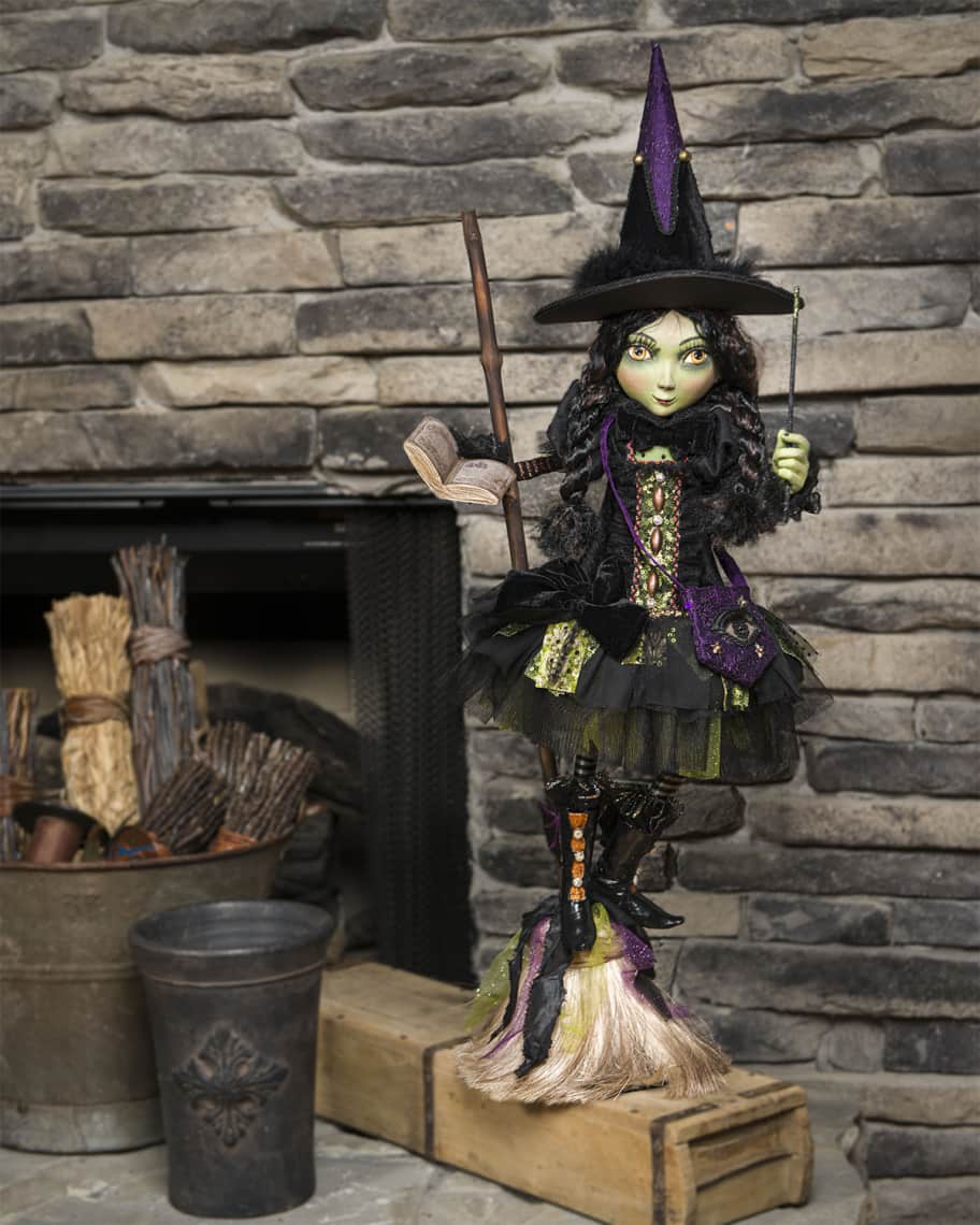 Katherine's Collection Young Witch with Broom | Neiman Marcus