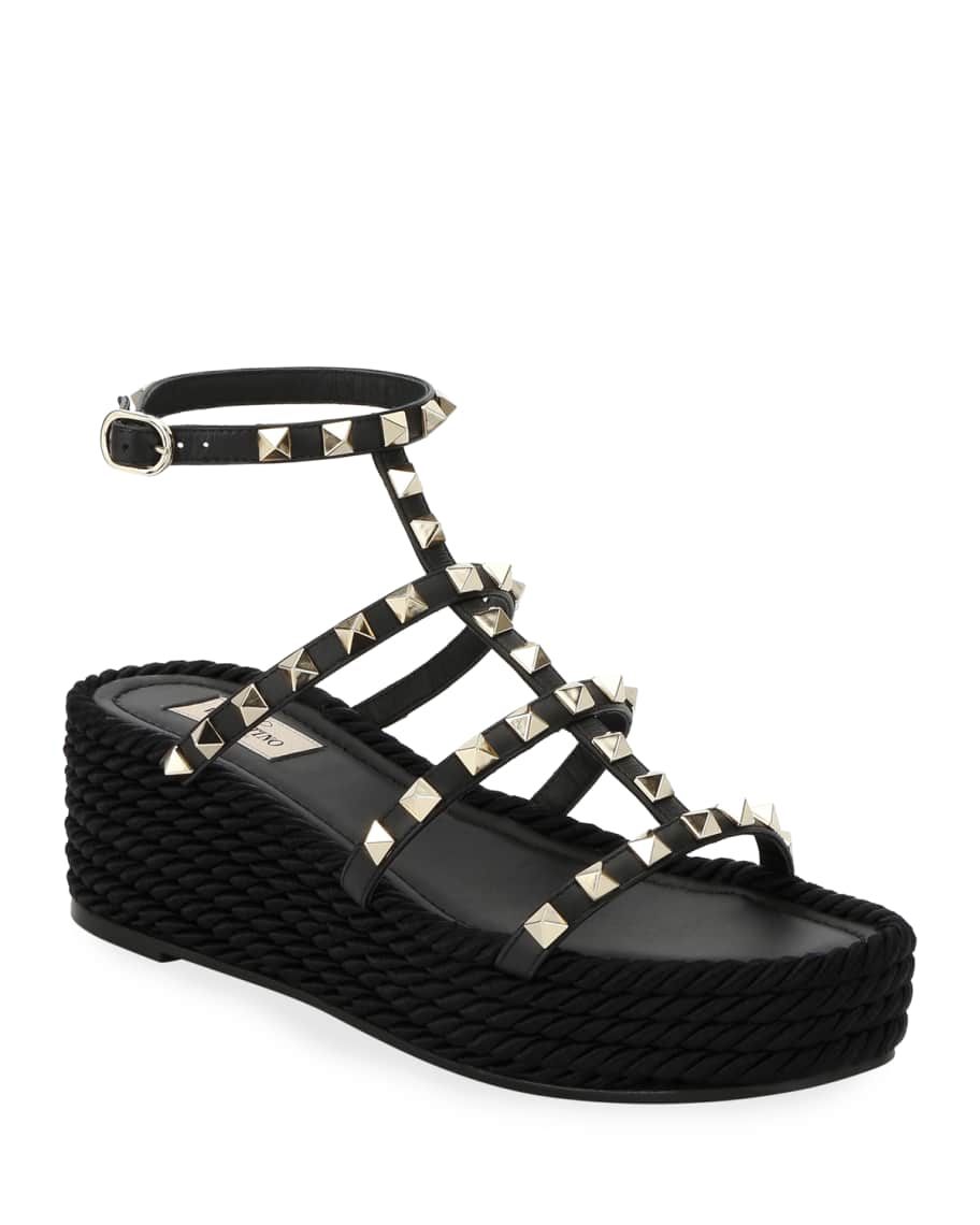 Valentino Garavani Rockstud Torchon Espadrilles | Neiman Marcus