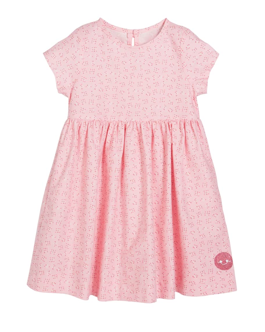 Smiling Button Tic-Tac-Toe Print Short-Sleeve Dress, Size 0m-10 ...