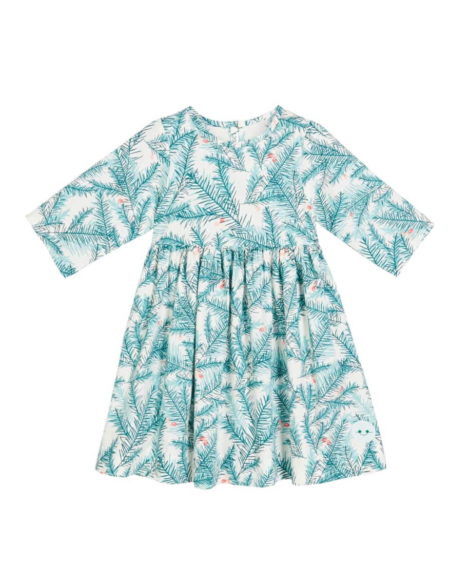 Smiling Button Evergreen Print 3/4-Sleeve Dress, Size 18m-10 | Neiman ...