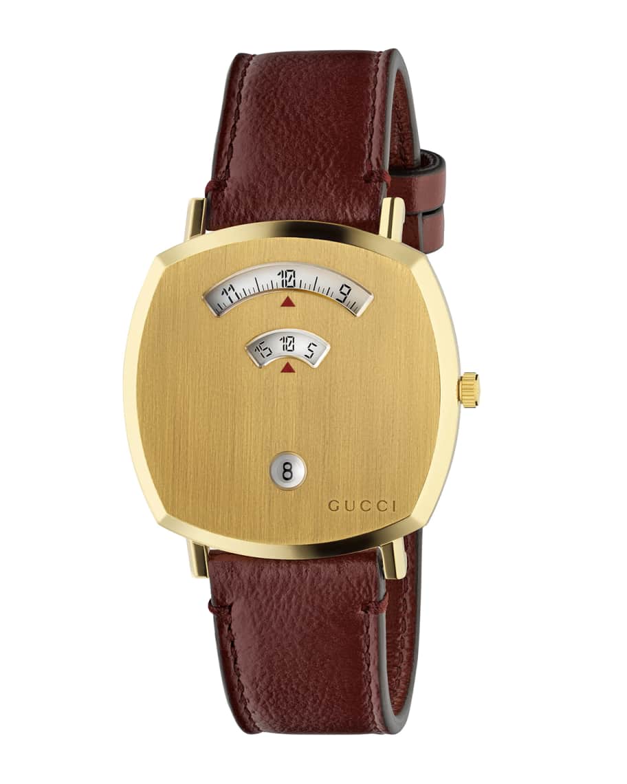 Gucci Men's Gucci Grip Square 3-Window Watch with Leather Strap ...