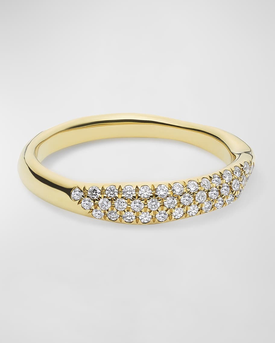 Ippolita Squiggle Band Ring in 18K Gold with Diamonds | Neiman Marcus