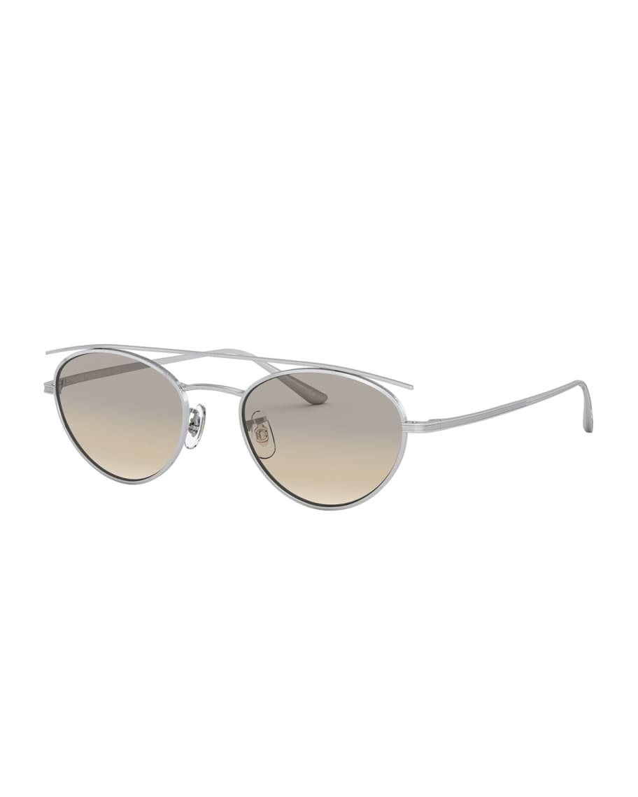 Oliver Peoples Hightree Titanium Oval Sunglasses | Neiman Marcus