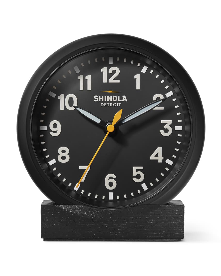 Shinola 6" Stand Desk Clock, Black | Neiman Marcus