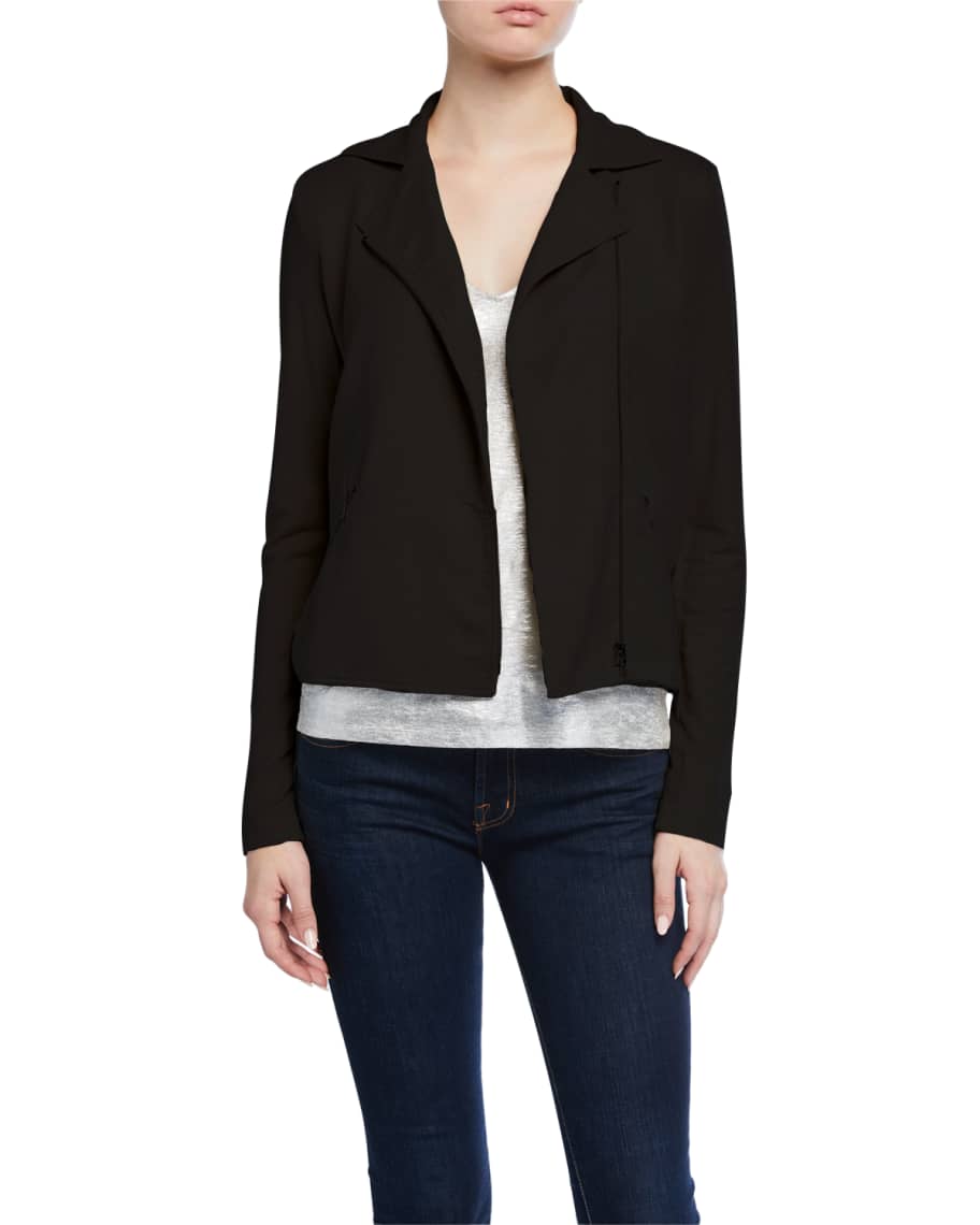 Majestic Filatures French Terry Metallic Moto Jacket | Neiman Marcus